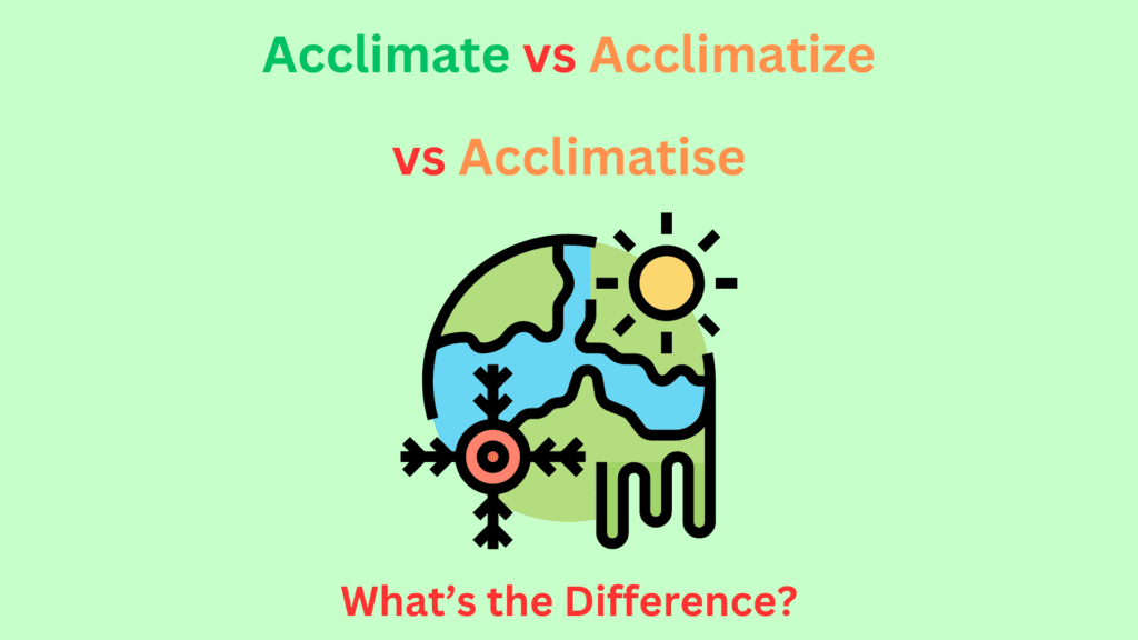 Acclimate vs Acclimatize vs Acclimatise: Pick the Right Verb | Grammar ...